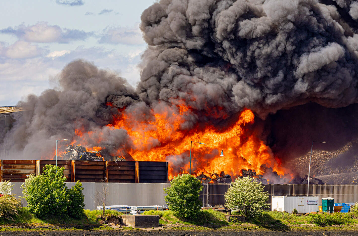 Belfast fire: Blaze in scrap metal yard in Titanic Quarter | Belfast ...