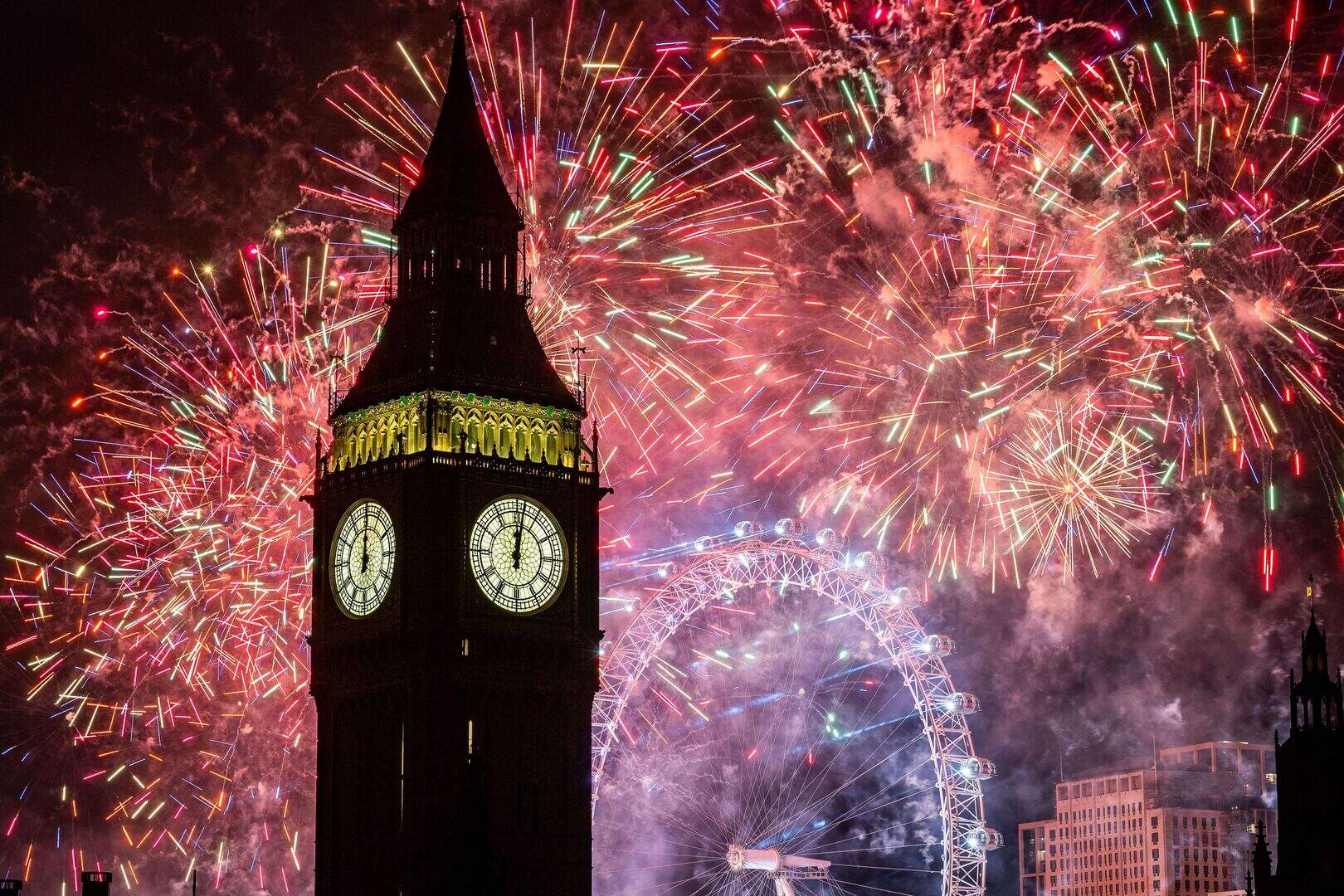Revellers celebrate New Year’s Eve across UK with fun and fireworks ...