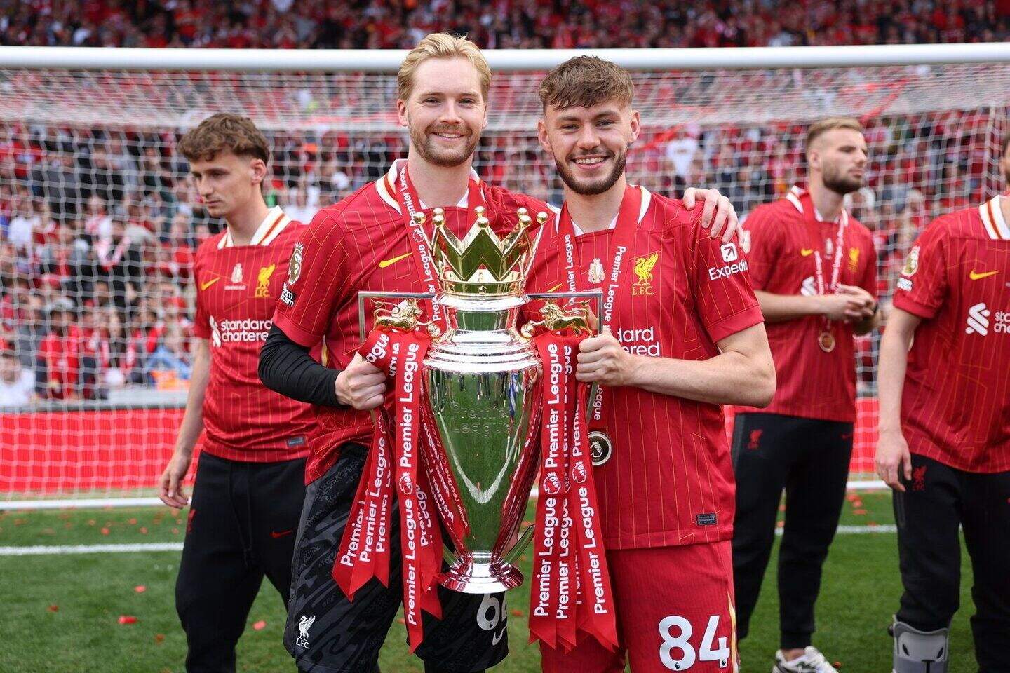 Conor Bradley: Reds fans hail local hero as Liverpool lift Premier ...