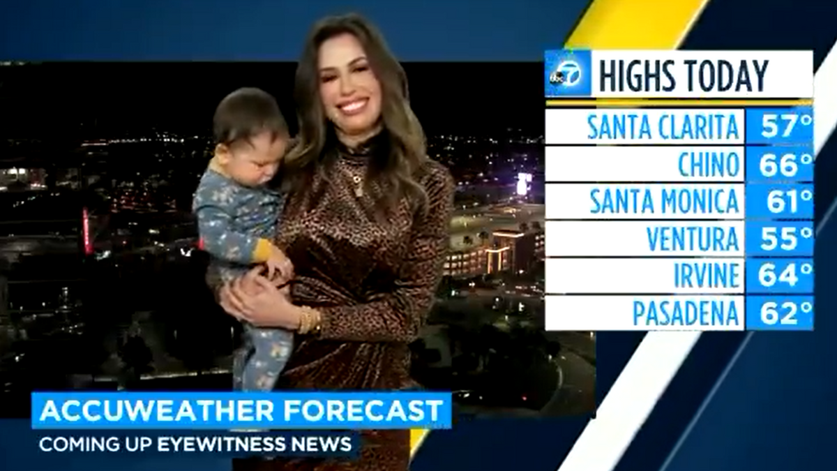 TV weather report interrupted by nine-month-old toddler walking into ...