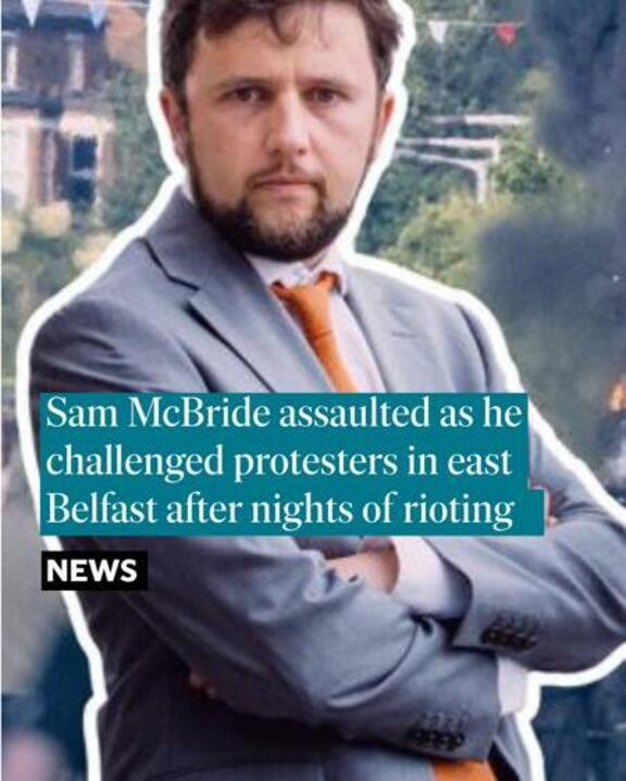 Sam McBride assaulted as he questioned protesters in east Belfast after ...
