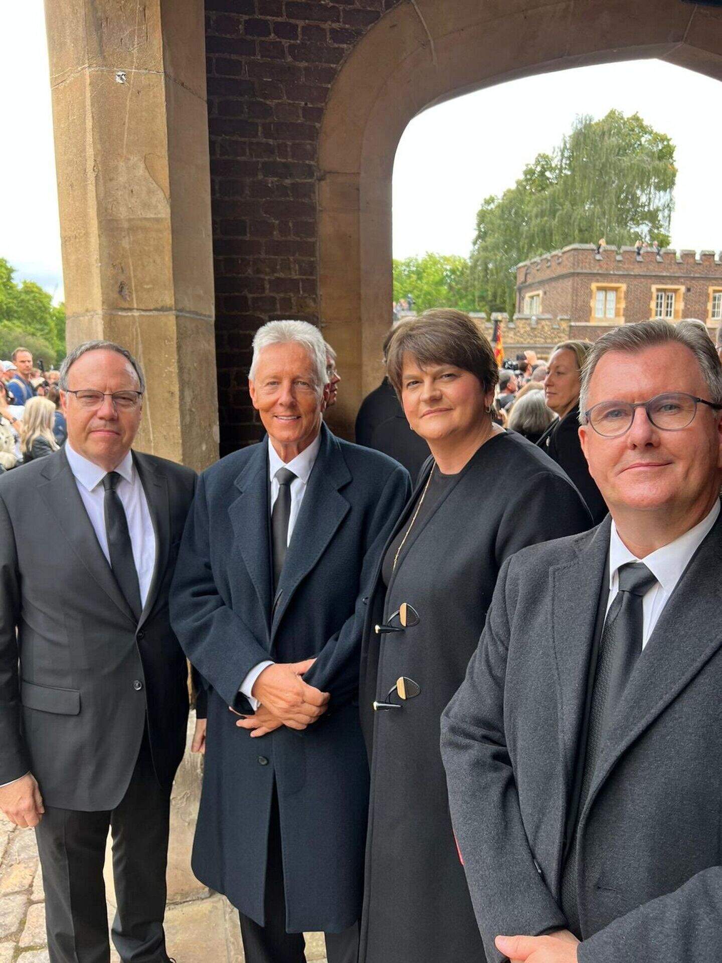 Just hours before his arrest, Sir Jeffrey attended an Easter service ...