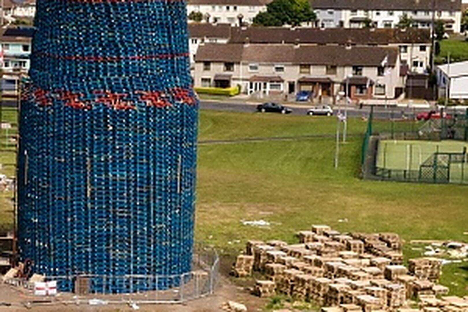 Watch: Drone footage shows huge bonfire world record attempt in Larne ...
