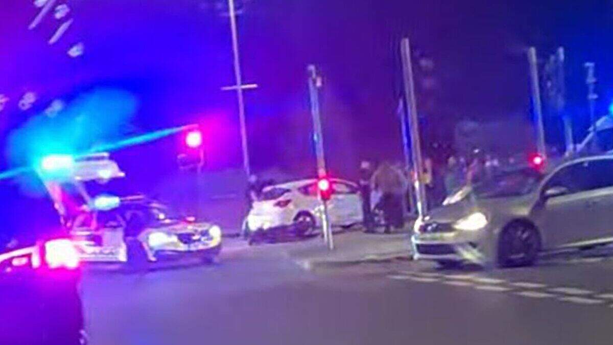 West Belfast: Motorbike driver left scene after crash with car carrying ...
