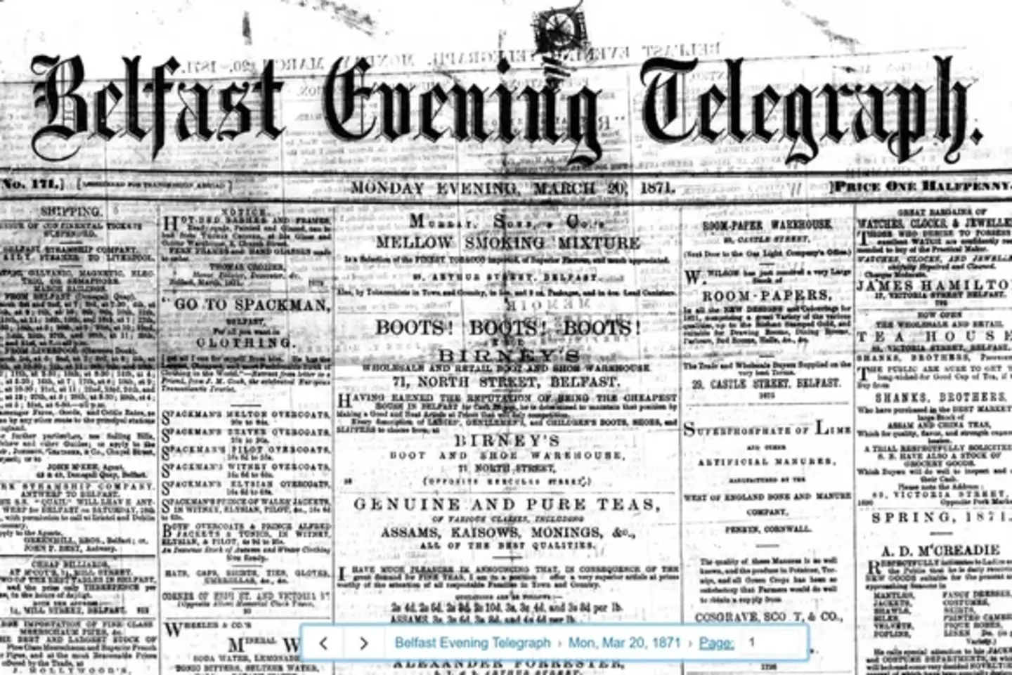 The Belfast Telegraph archive from 1871 is now online, and is a ...
