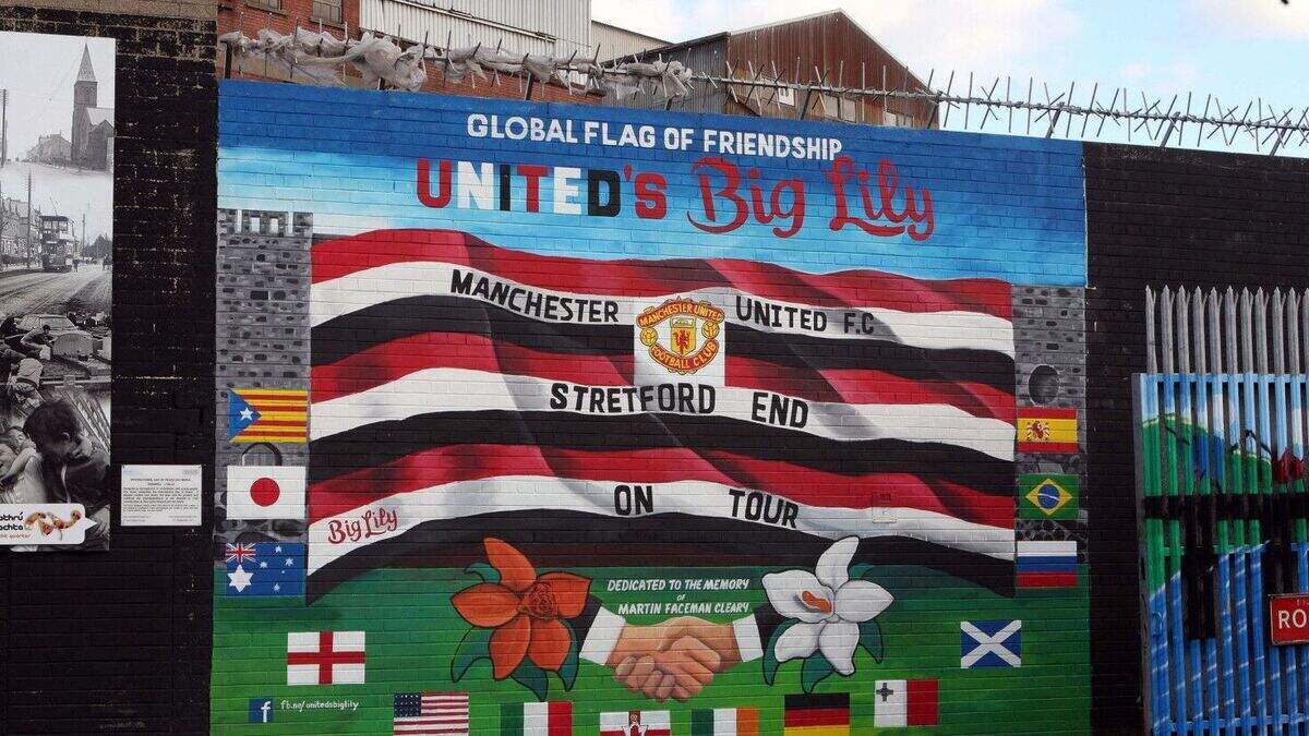 Manchester United’s Big Lily blooms on Belfast peace wall | Belfast ...
