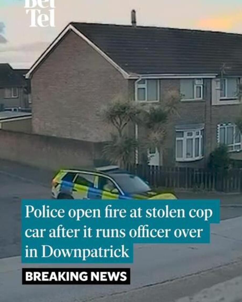 Police open fire at stolen cop car after it runs officer over in ...