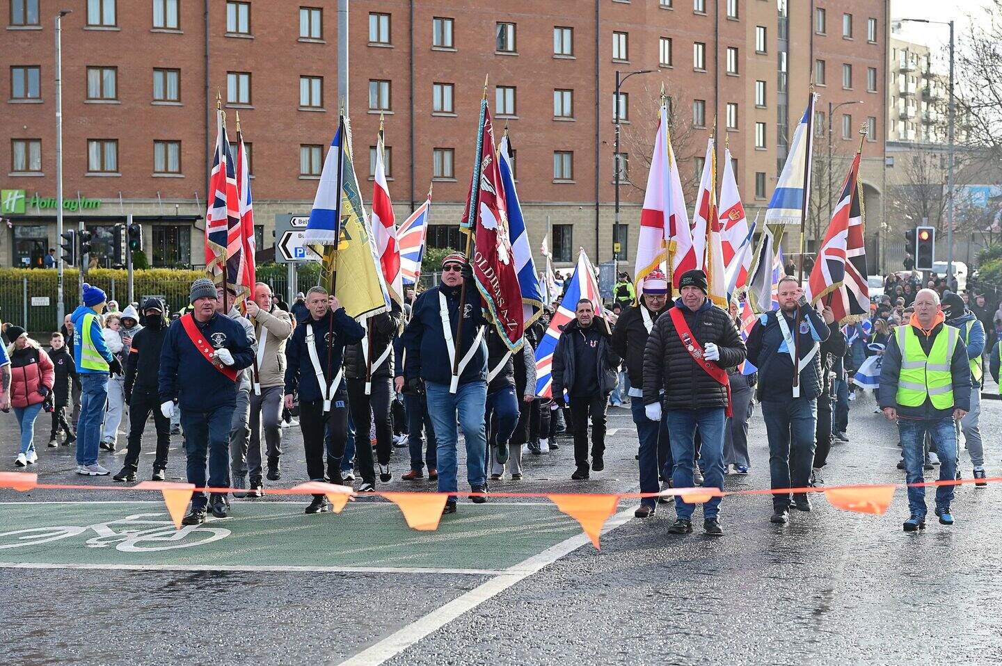 Belfast city centre parades: Two arrests following afternoon of ...