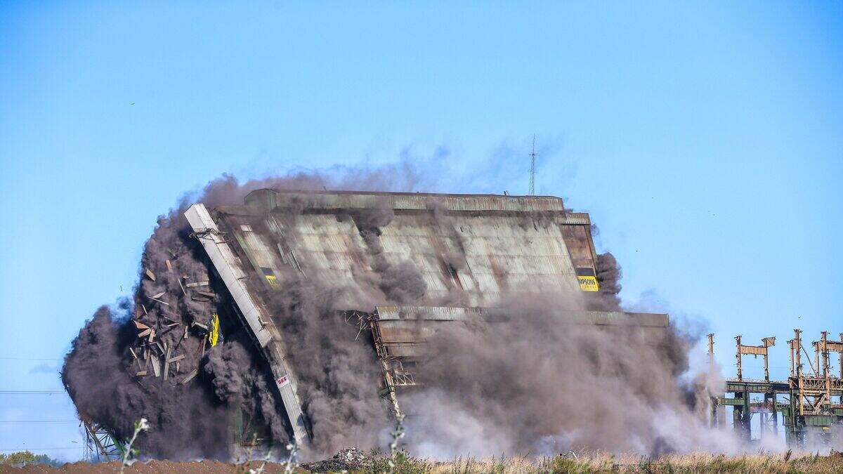 Former Redcar steelworks torn down in one of UK’s biggest explosive ...