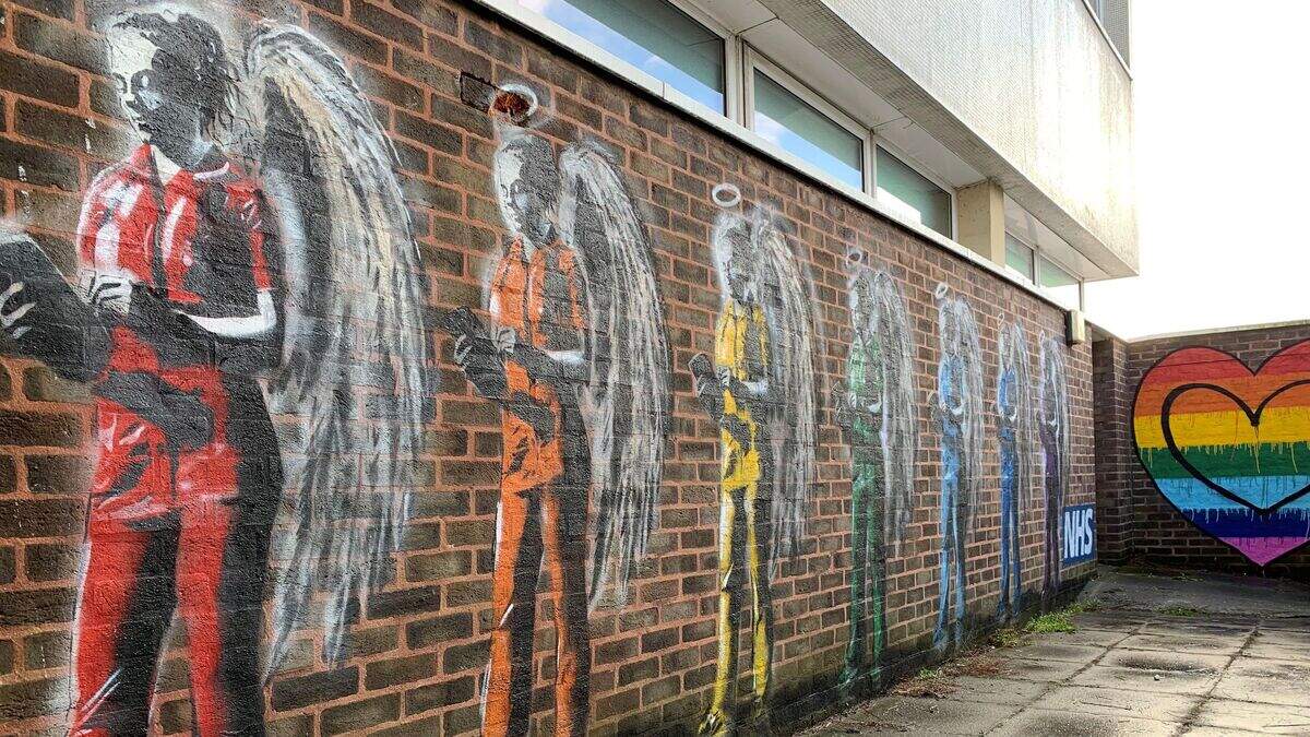 Artist paints rainbow of angelic NHS workers at Chichester hospital ...