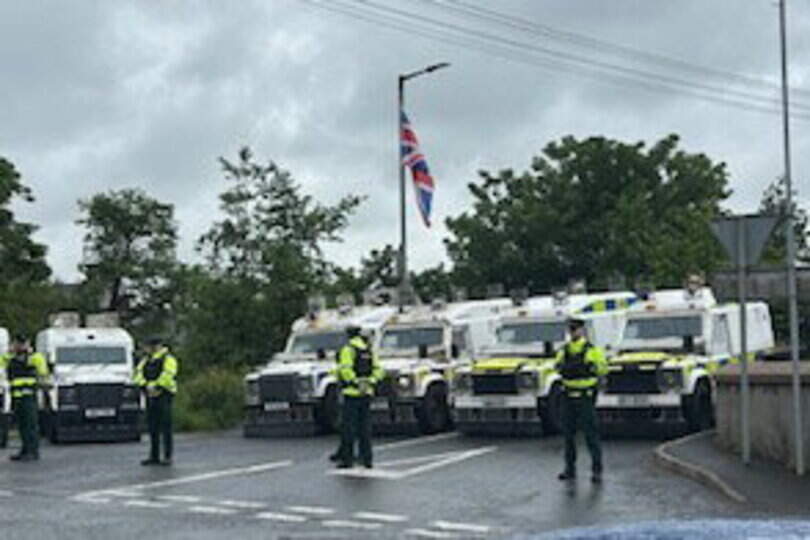 Protesters gather in Scarva over Palestine march as DUP MLA brands ...