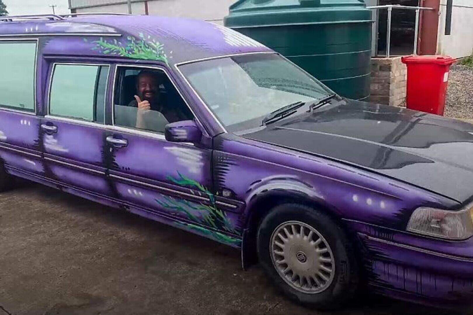 Watch: Man converts second-hand hearse into grave-themed campervan ...