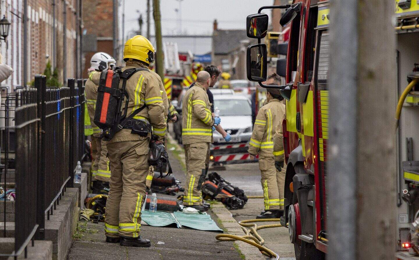 Benburb Street fire: Person taken to hospital as emergency services ...