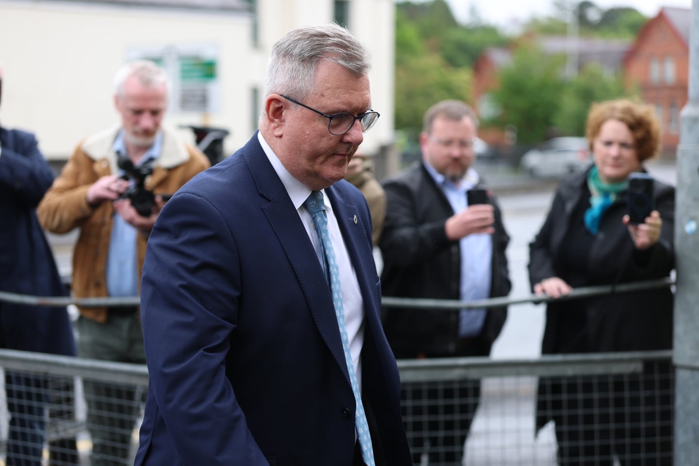 Jeffrey Donaldson arrives at court for second week of sexual offences ...