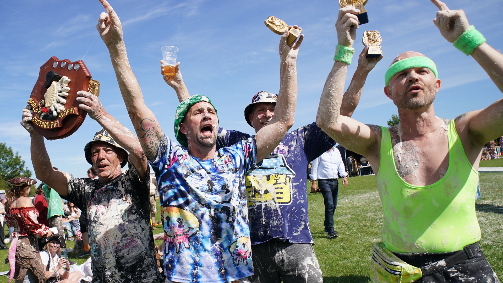 Hundreds of spectators watch World Custard Pie Championships | Belfast ...